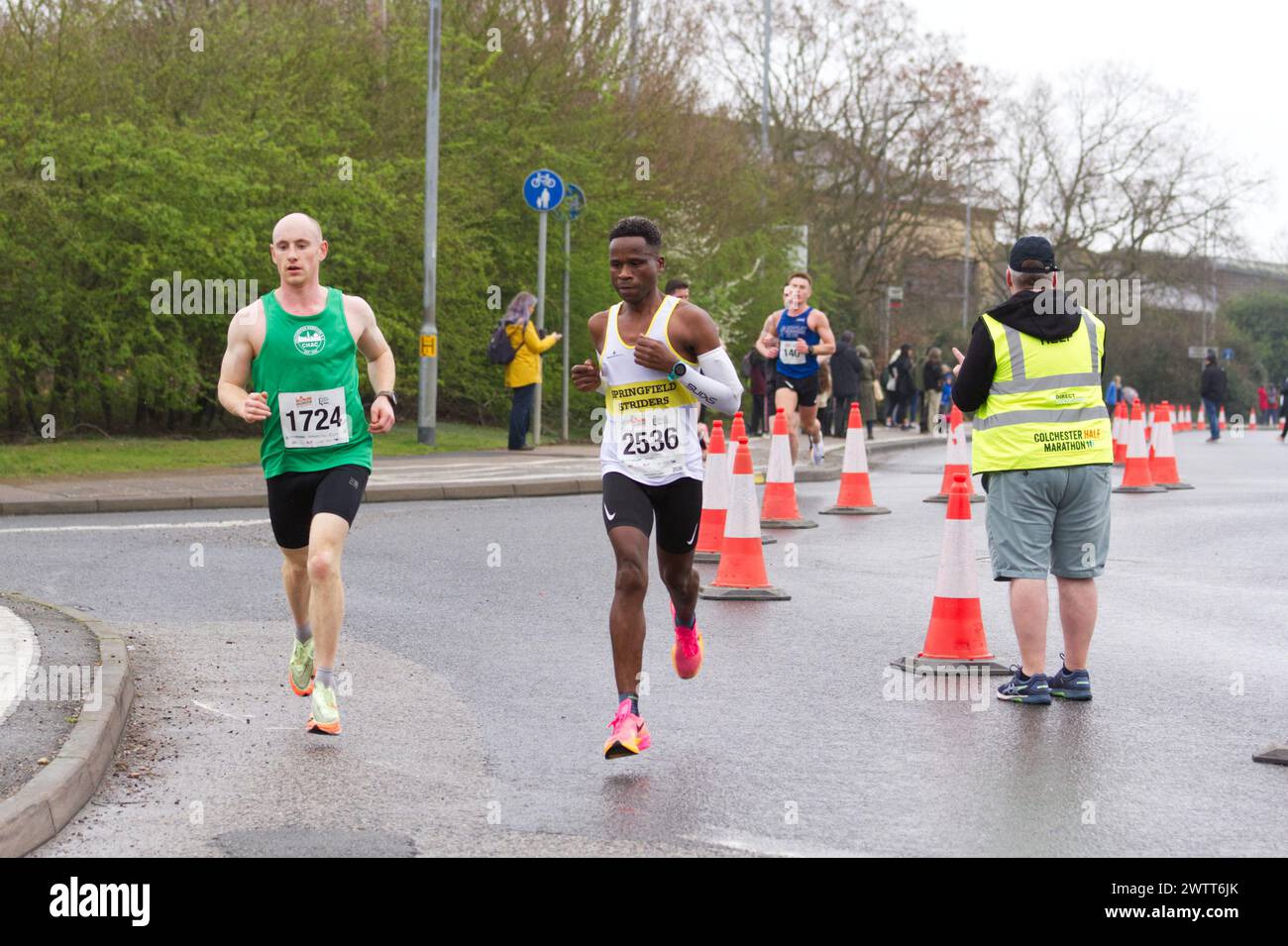 Athletes running down Severalls Lane in Colchester taking part in the ...