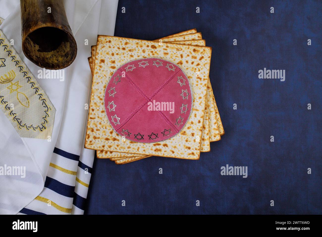 Symbolically, kippah tallit are worn during Passover celebration Stock ...