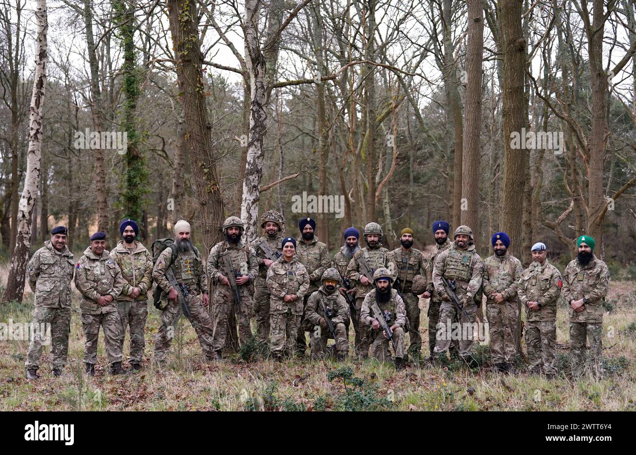 Sikh soldiers of the British Army pose for a photograph after competing ...