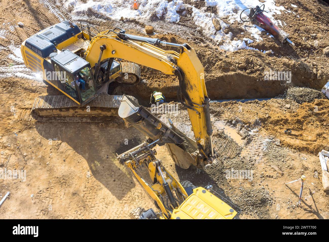 Grading site works on construction hi-res stock photography and images ...