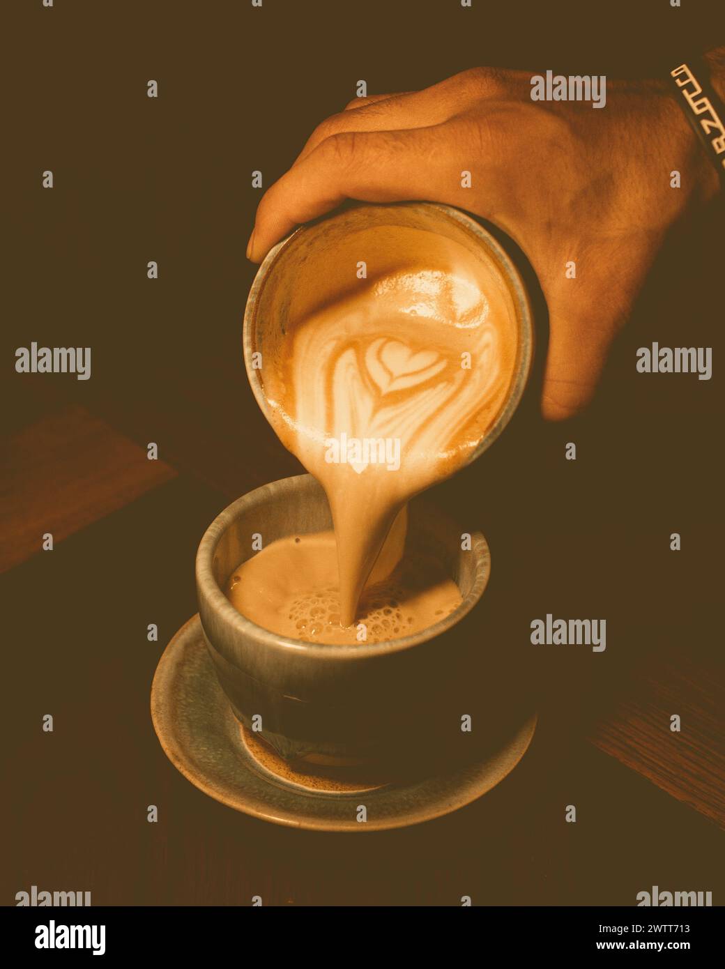Hand pouring black coffee from hi-res stock photography and images - Alamy