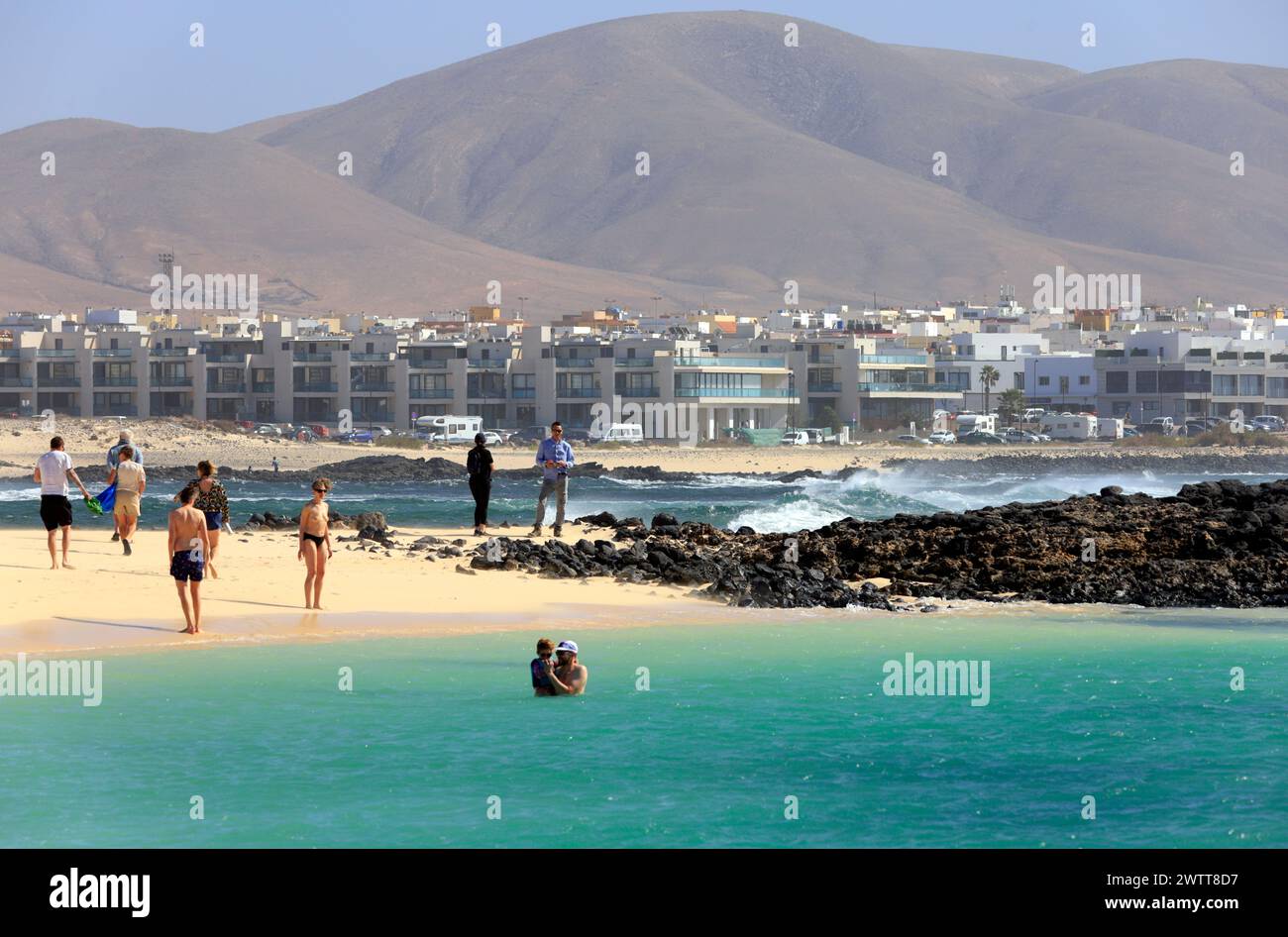 La Concha beach, El Cotillo, Fuerteventura, Canary Islands, Spain Stock ...