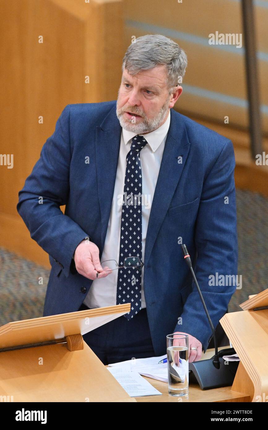 Edinburgh Scotland, UK 19 March 2024. Finlay Carson MSP at the Scottish ...