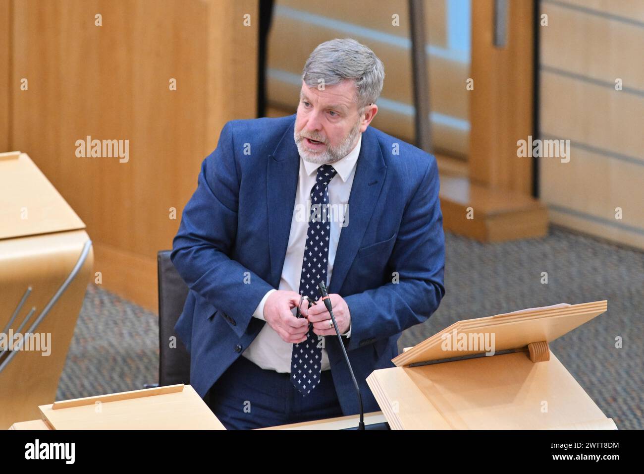 Edinburgh Scotland, UK 19 March 2024. Finlay Carson MSP at the Scottish ...