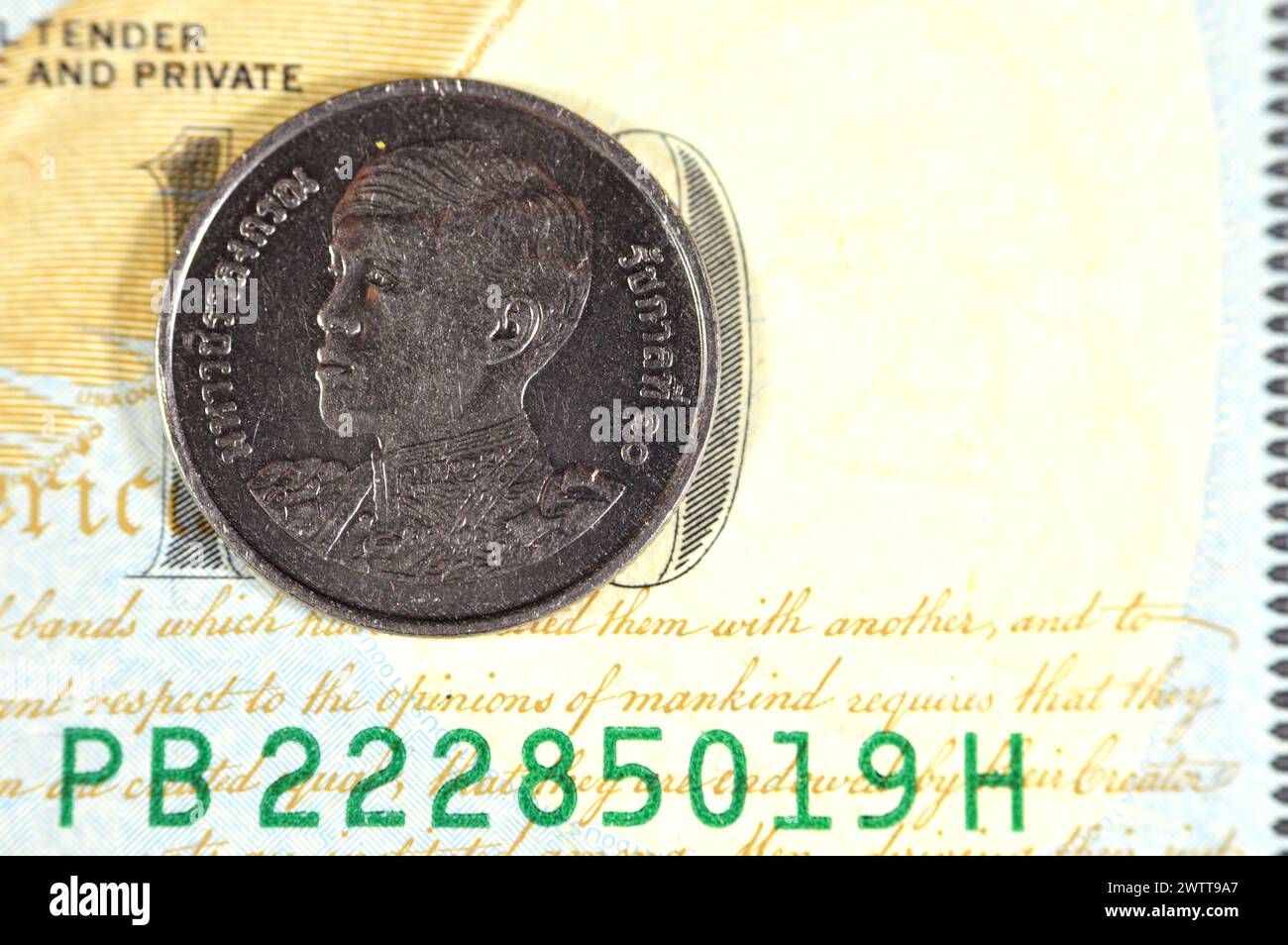 one Baht Thai coin features Bust facing left of Maha Vajiralongkorn ...