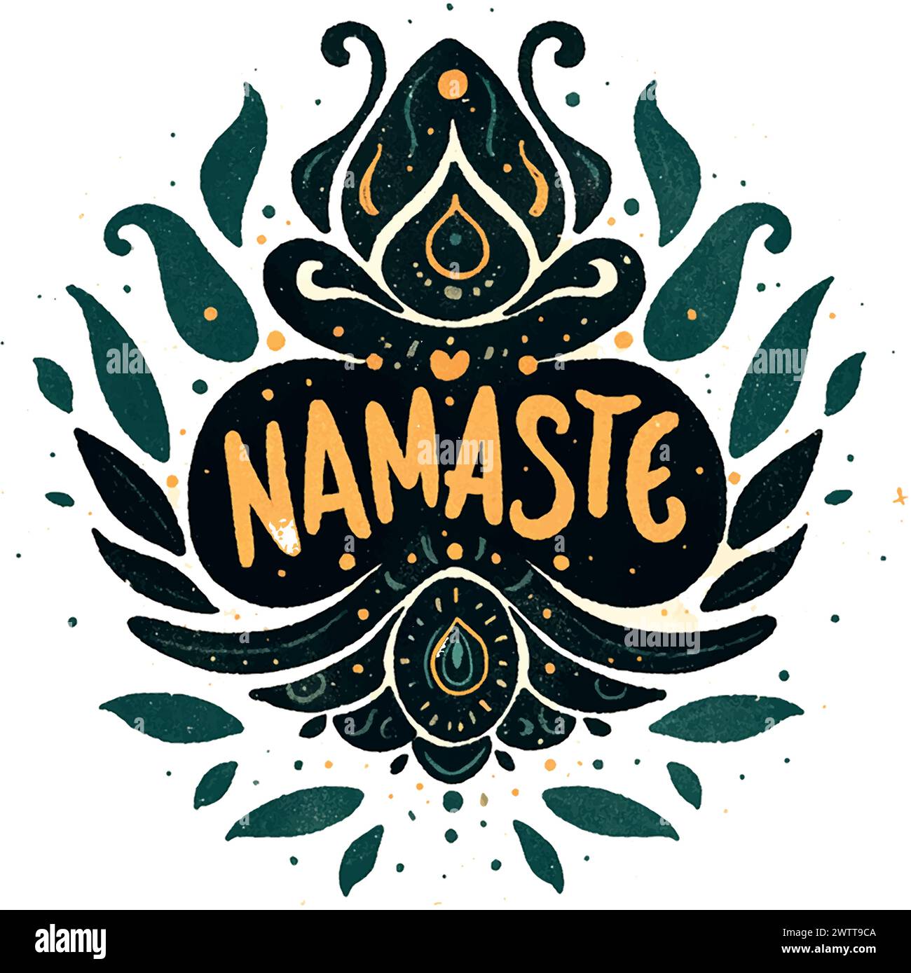 A colorful design with the word Namaste written in yellow Stock Vector ...