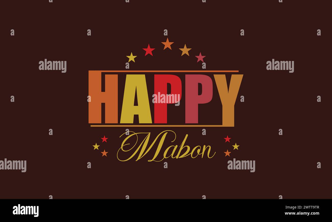 Happy Mabon beautiful text illustration design Stock Vector Image & Art ...