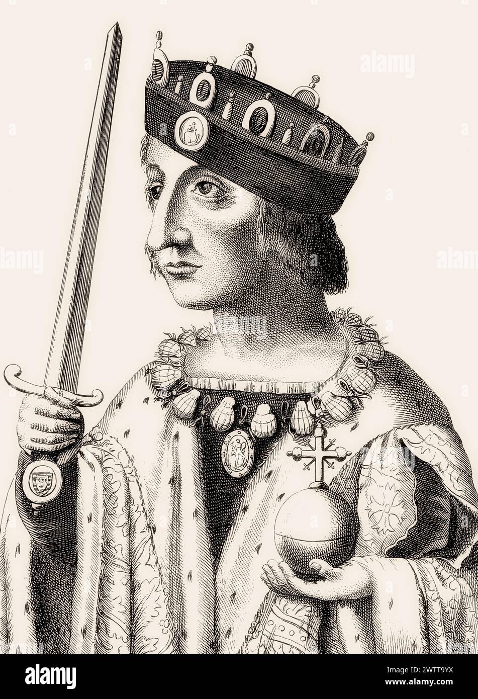 Charles VIII, called the Affable, 1470 –1498, King of France Stock ...