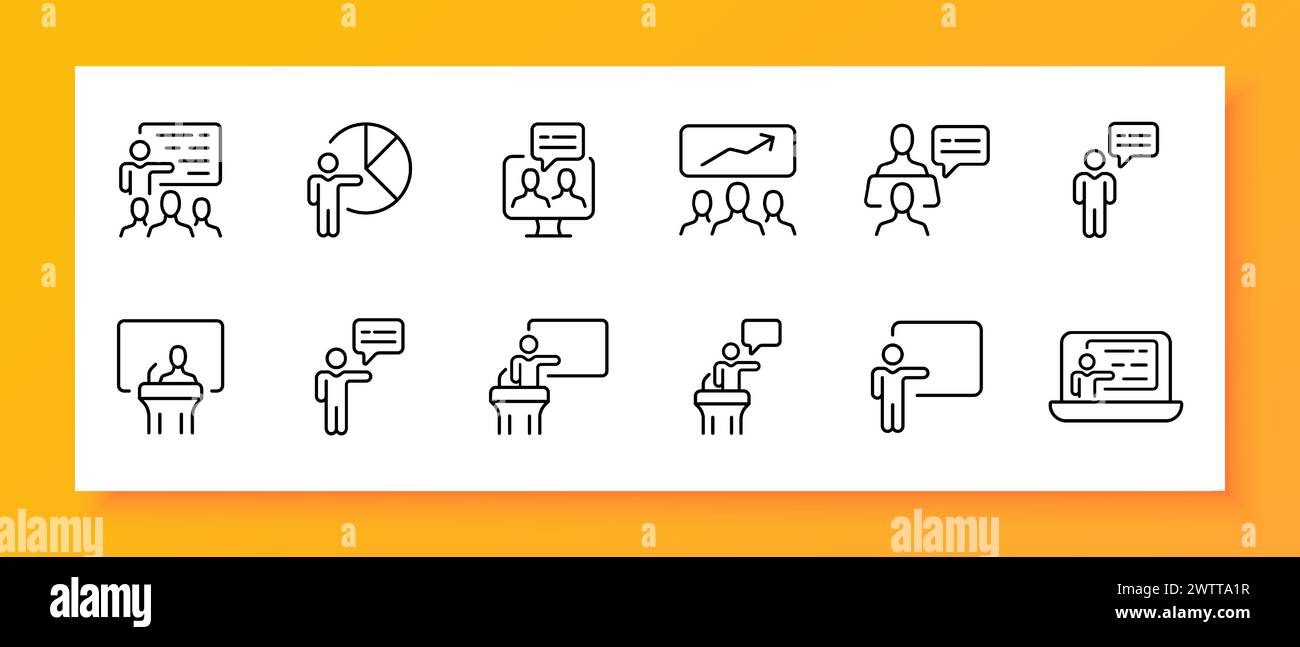 Speaking icon set hi-res stock photography and images - Alamy