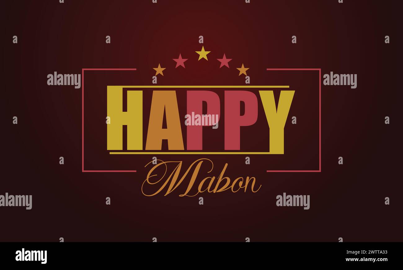 Happy Mabon beautiful text illustration design Stock Vector Image & Art ...