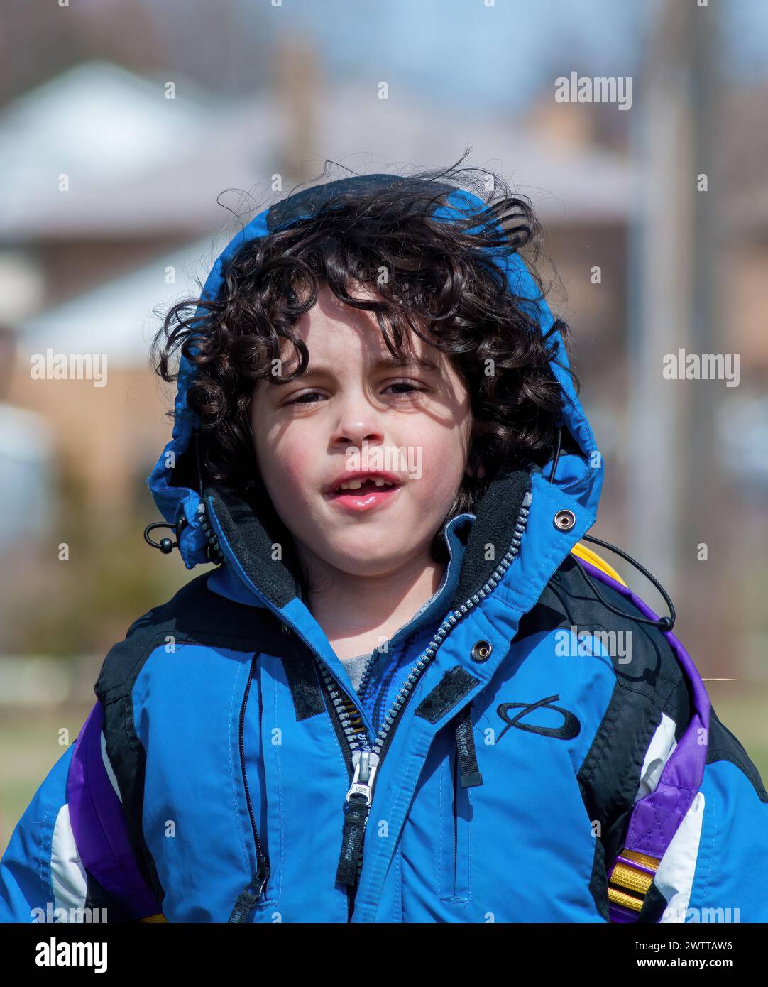 Action portrait of a child boy running after the school exit Stock ...