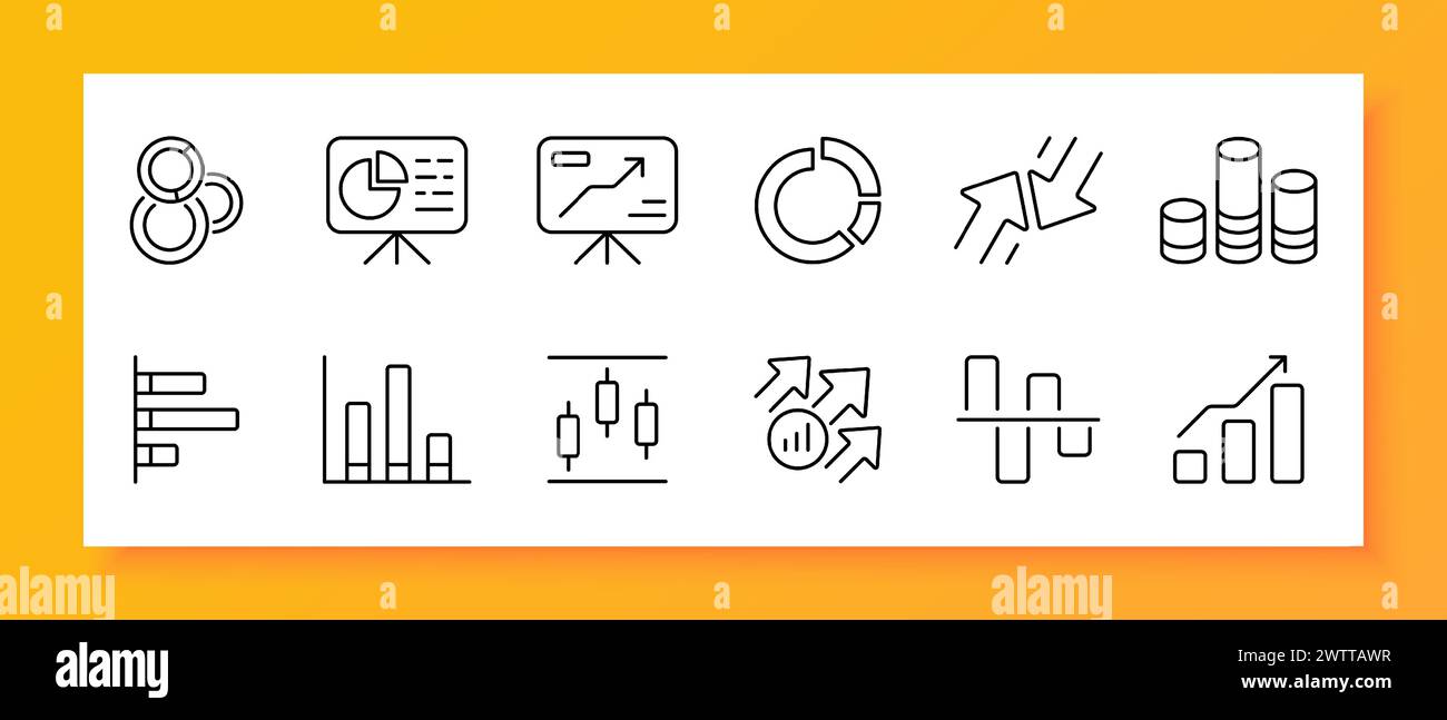 Charts icon set. Graph, drawing, geometry, mathematics, diagram ...