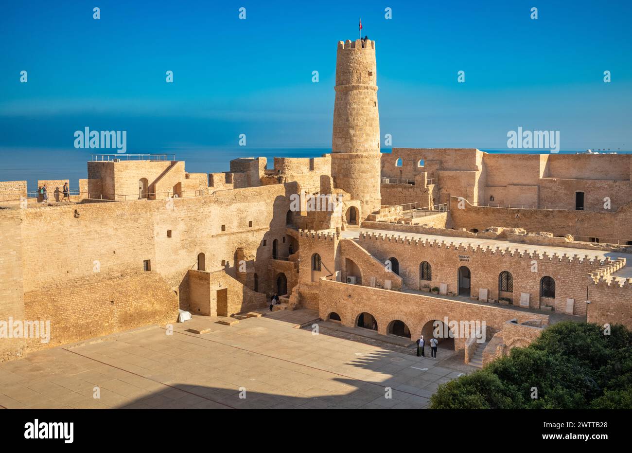 The watchtower inside the Ribat of Monastir, 8th century coastal ...