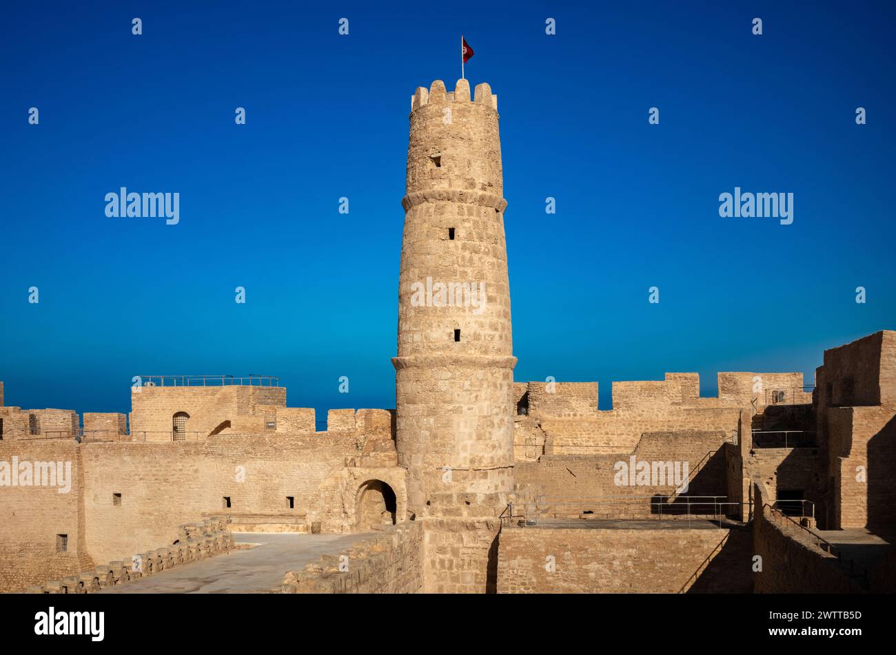 The watchtower inside the Ribat of Monastir, 8th century coastal ...