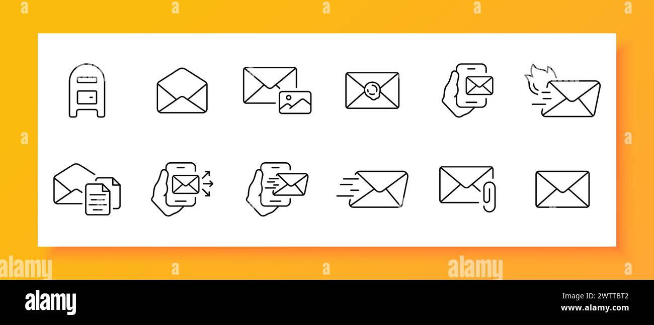 Mail icon set. Cross, plus, dollar, asterisk, favorites, GPS tag, lock ...