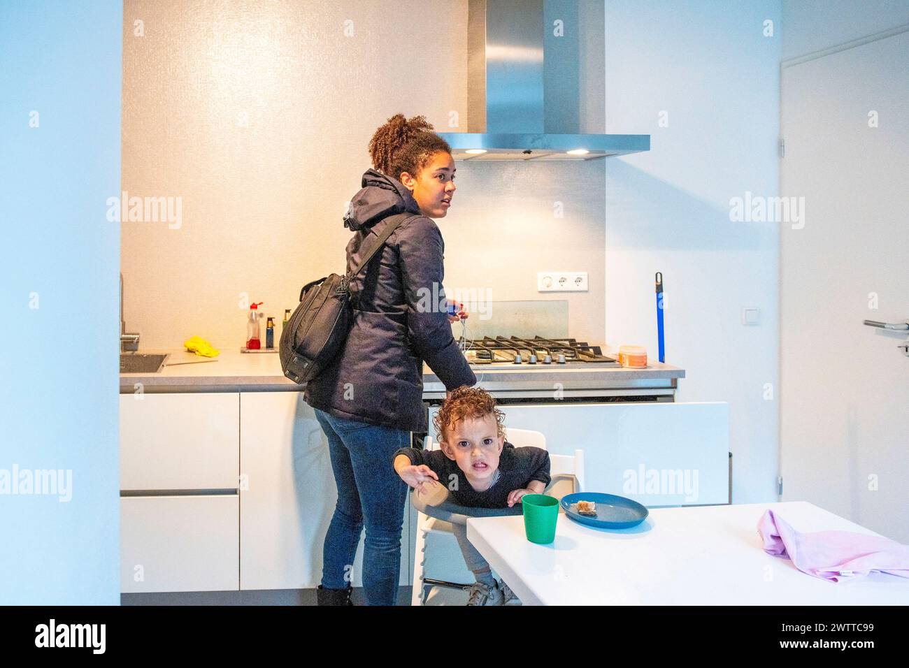 Woman morning rush hi-res stock photography and images - Alamy