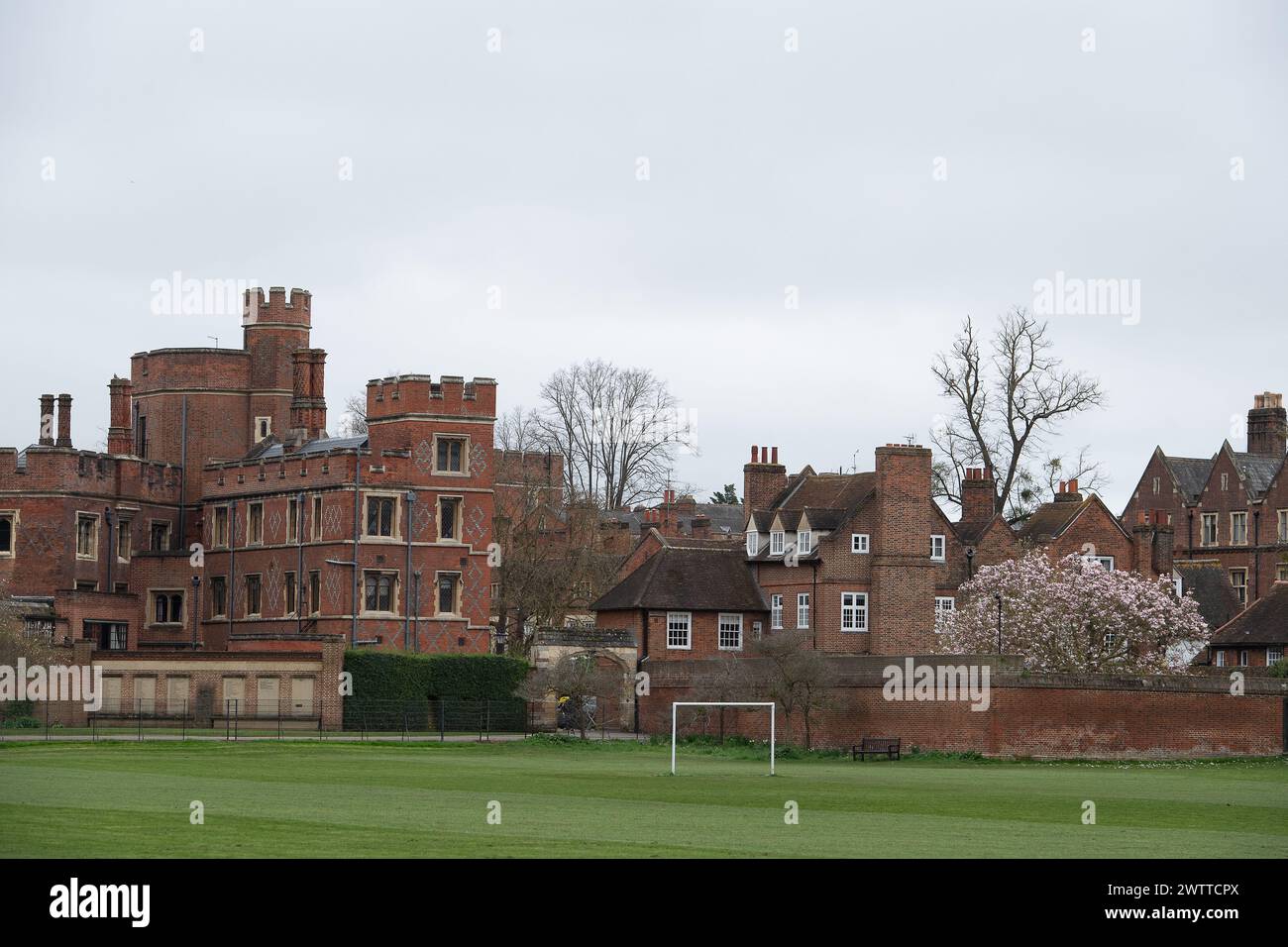 Eton, Windsor, UK. 19th March, 2024. The Eton College flag is sadly ...