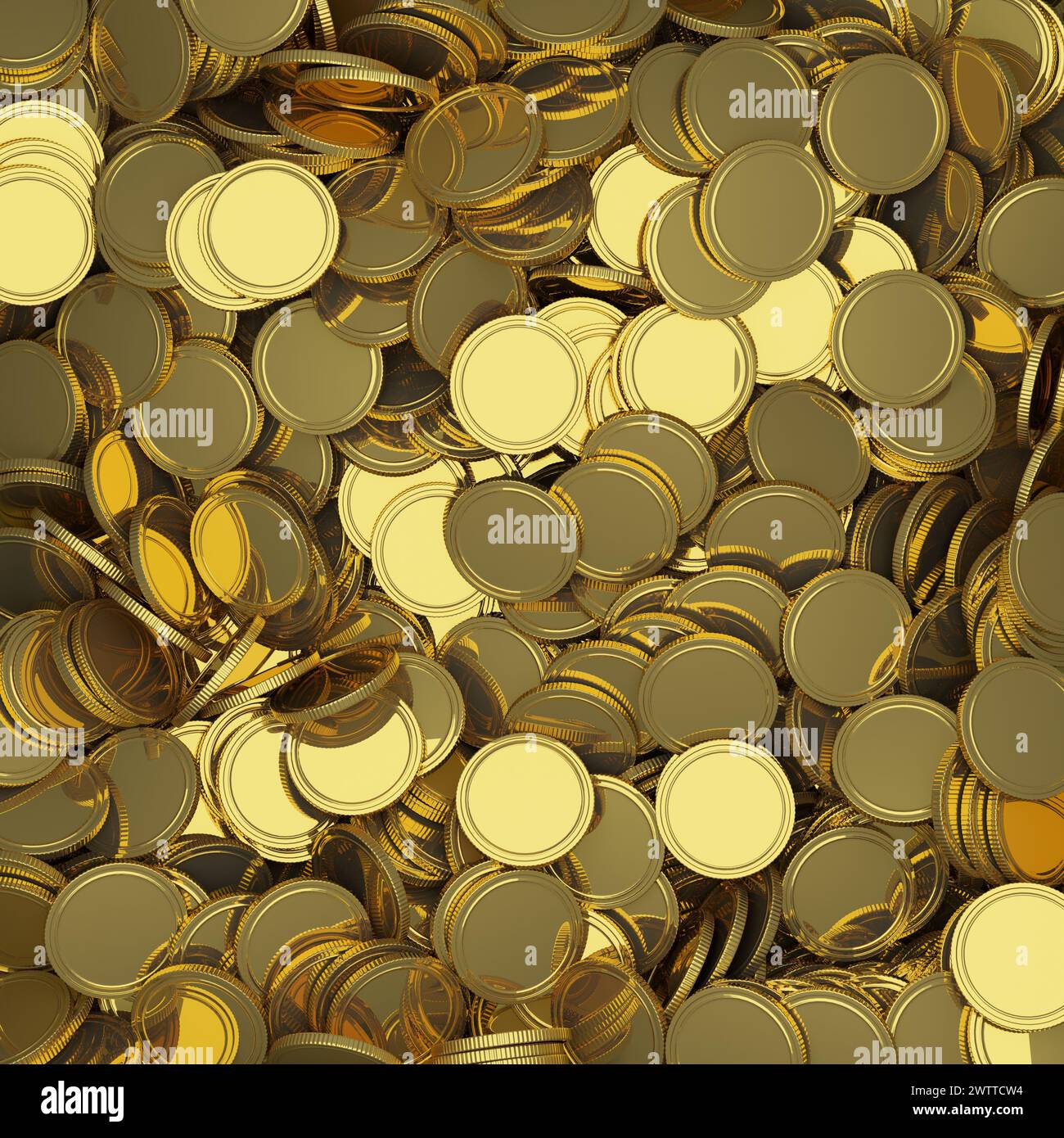 Golden scattered coins closeup background. Selective DOF Stock Photo ...