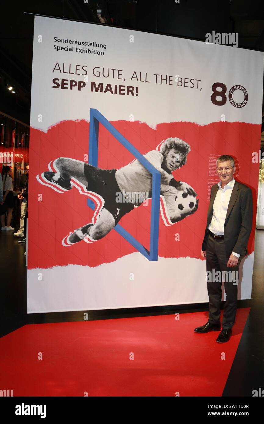 MUNICH, Germany - 19. MARCH 2024: Herbert Hainer, President of FC bayern München poses at the ...