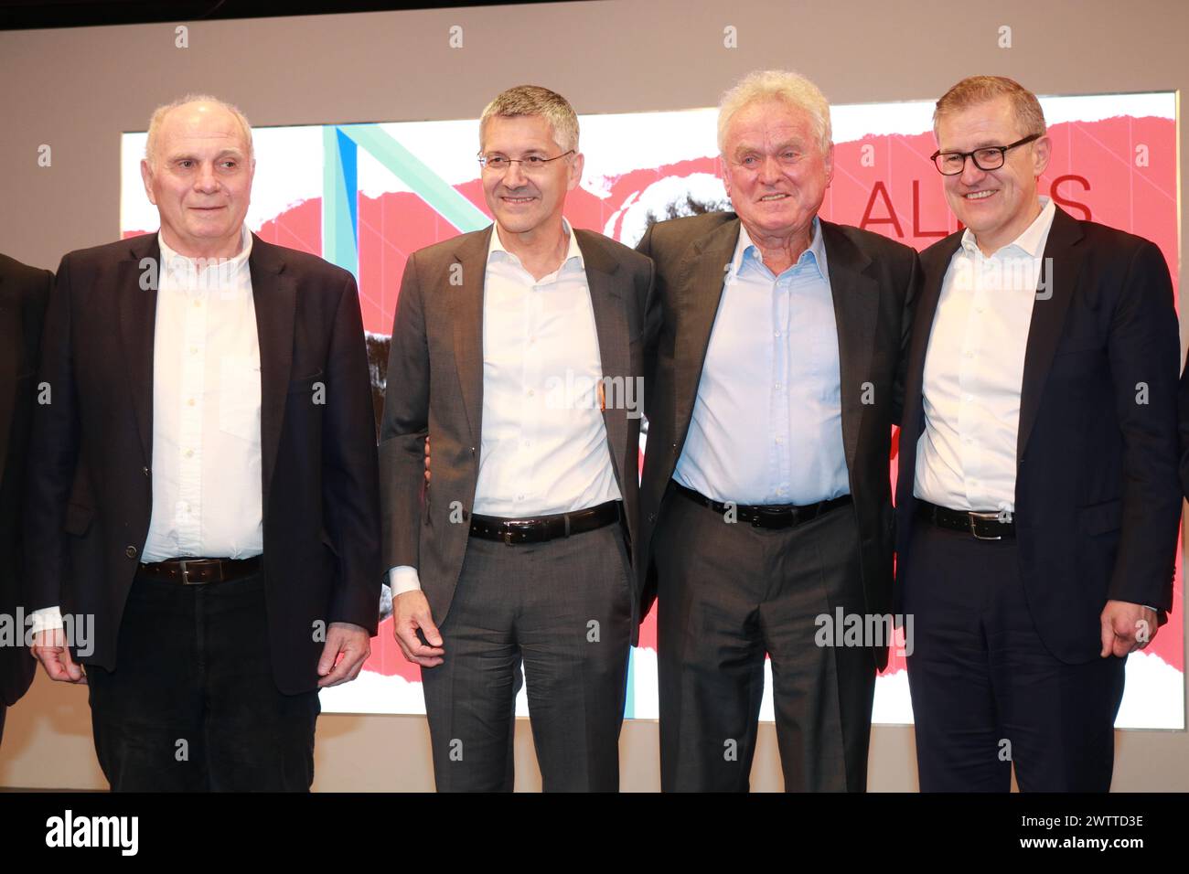 MUNICH, Germany - 19. MARCH 2024: FC Bayern München Honorary President Uli Hoeness, Herbert ...