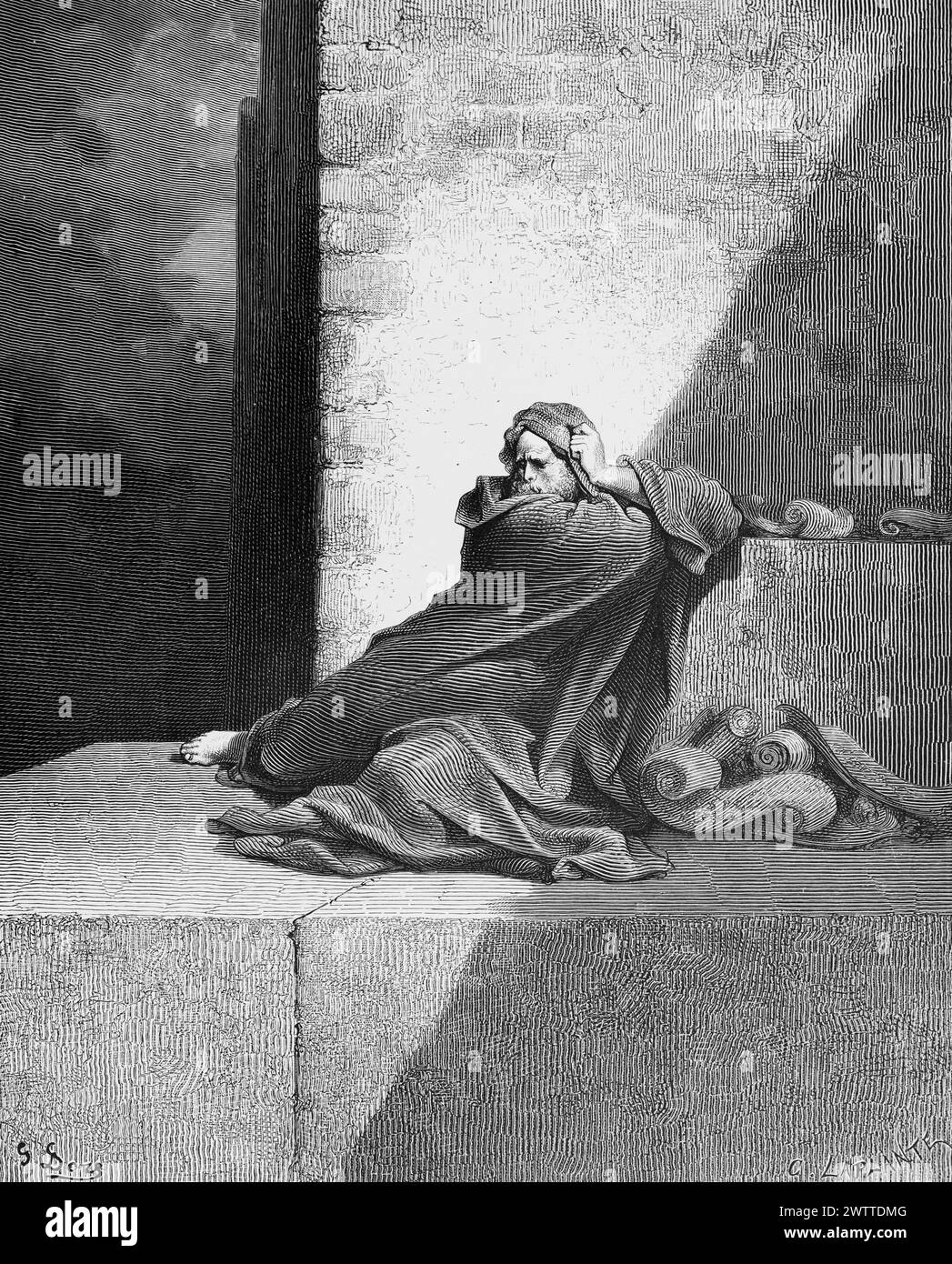 Baruch looking doleful, Old Testament, Bible, historical ilustration ...