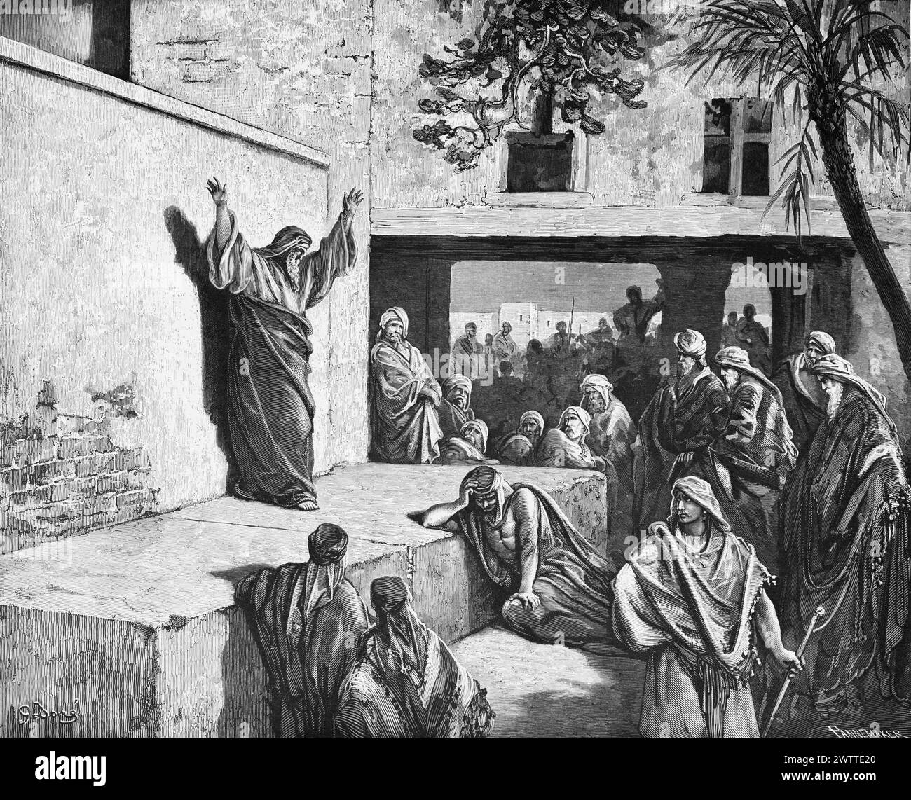 Micaiah exhorts Israel to repent, Old Testament, Bible, historical ...