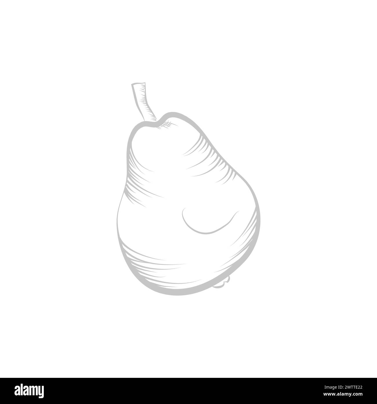 Pear, line sketch vitamin sweet fruit and harvest of farm garden vector ...