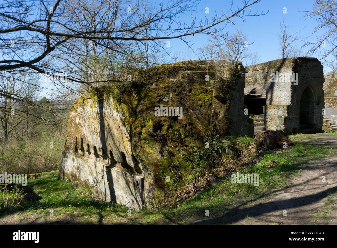 Old ruin from the castle Rotenhan in the german area called Franconia ...