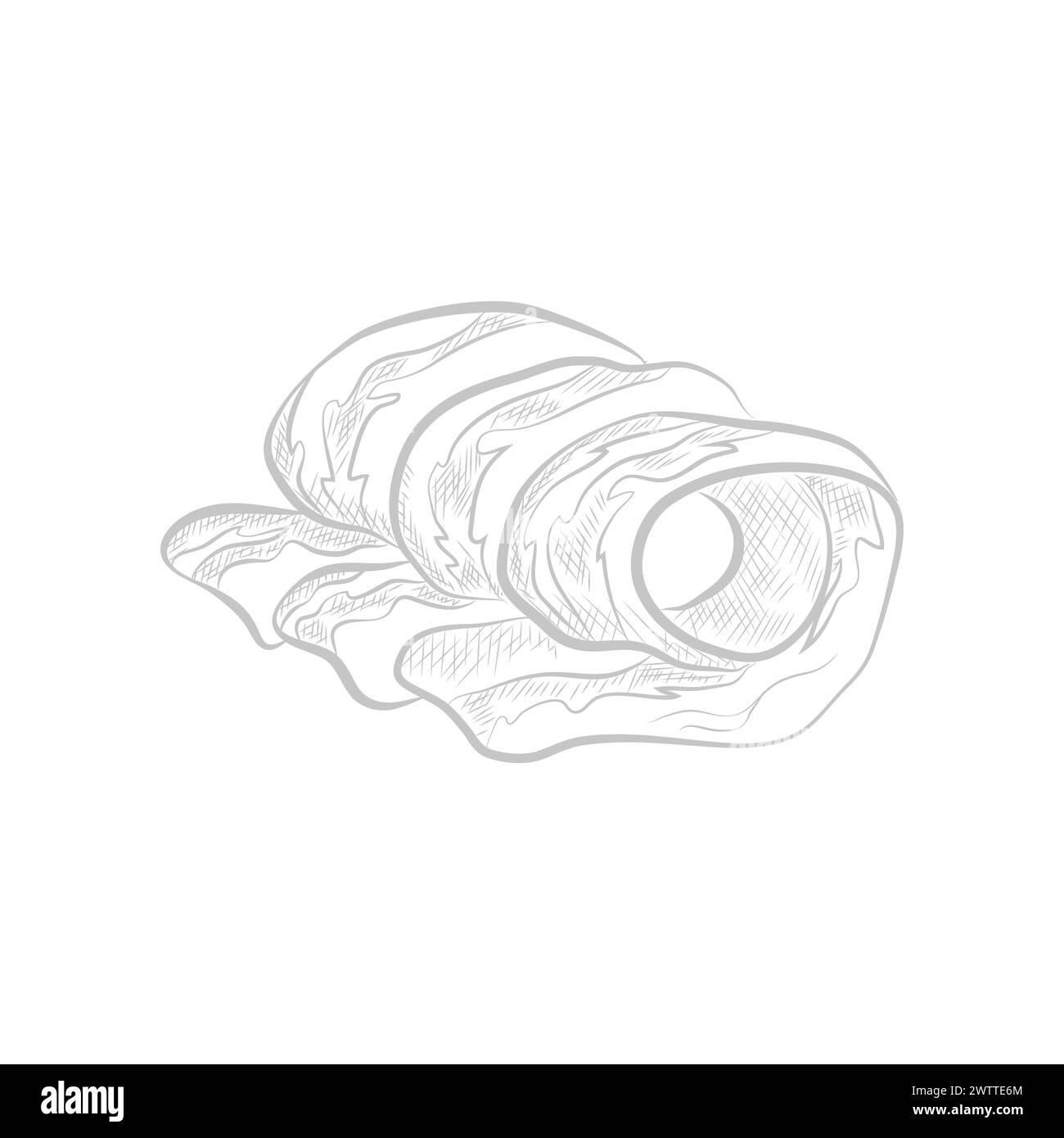 Bacon slices in row, line sketch crispy food meat portion of pork from ...