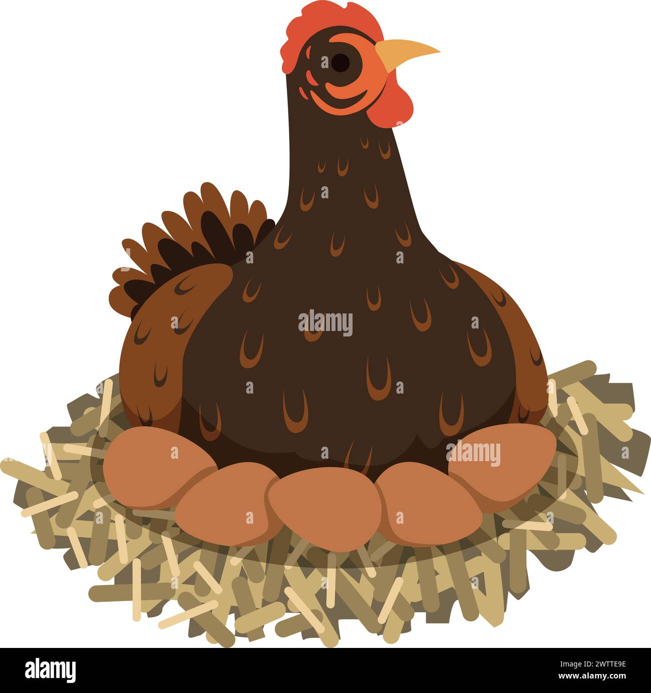 Cartoon hen on eggs hi-res stock photography and images - Alamy