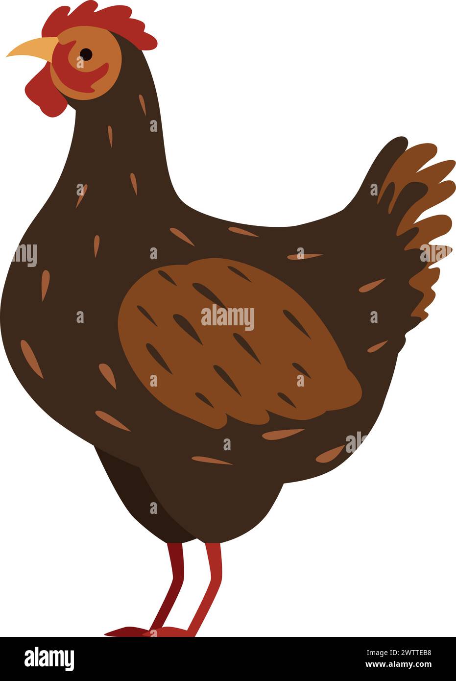 Rooster hen in village Stock Vector Images - Alamy
