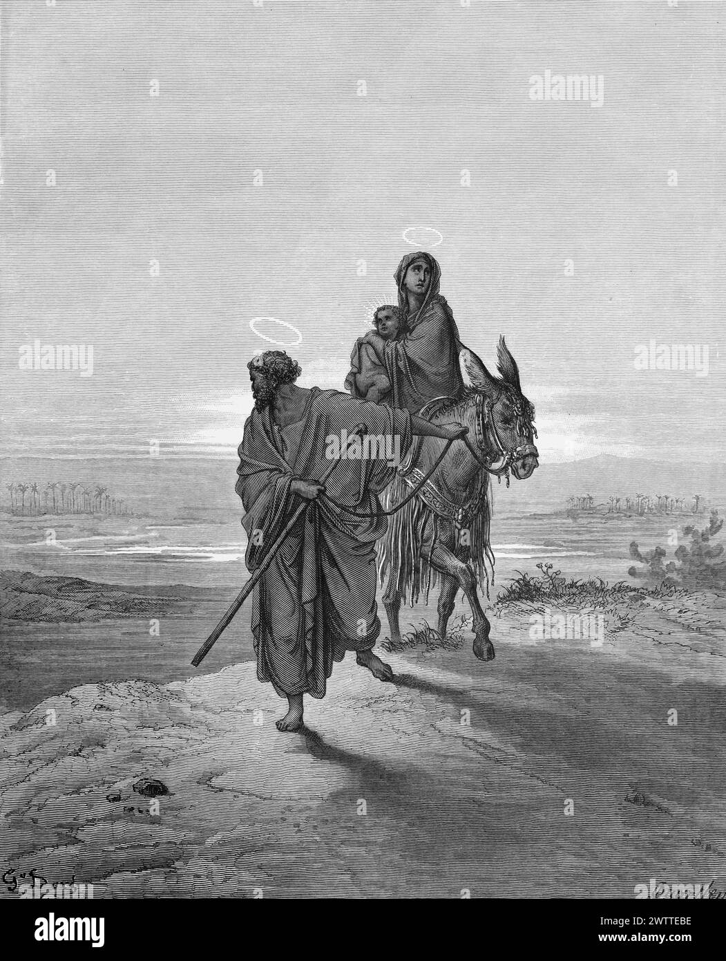 The flight into Egypt of Mary, Joseph and infant Jesus, Old Testament ...
