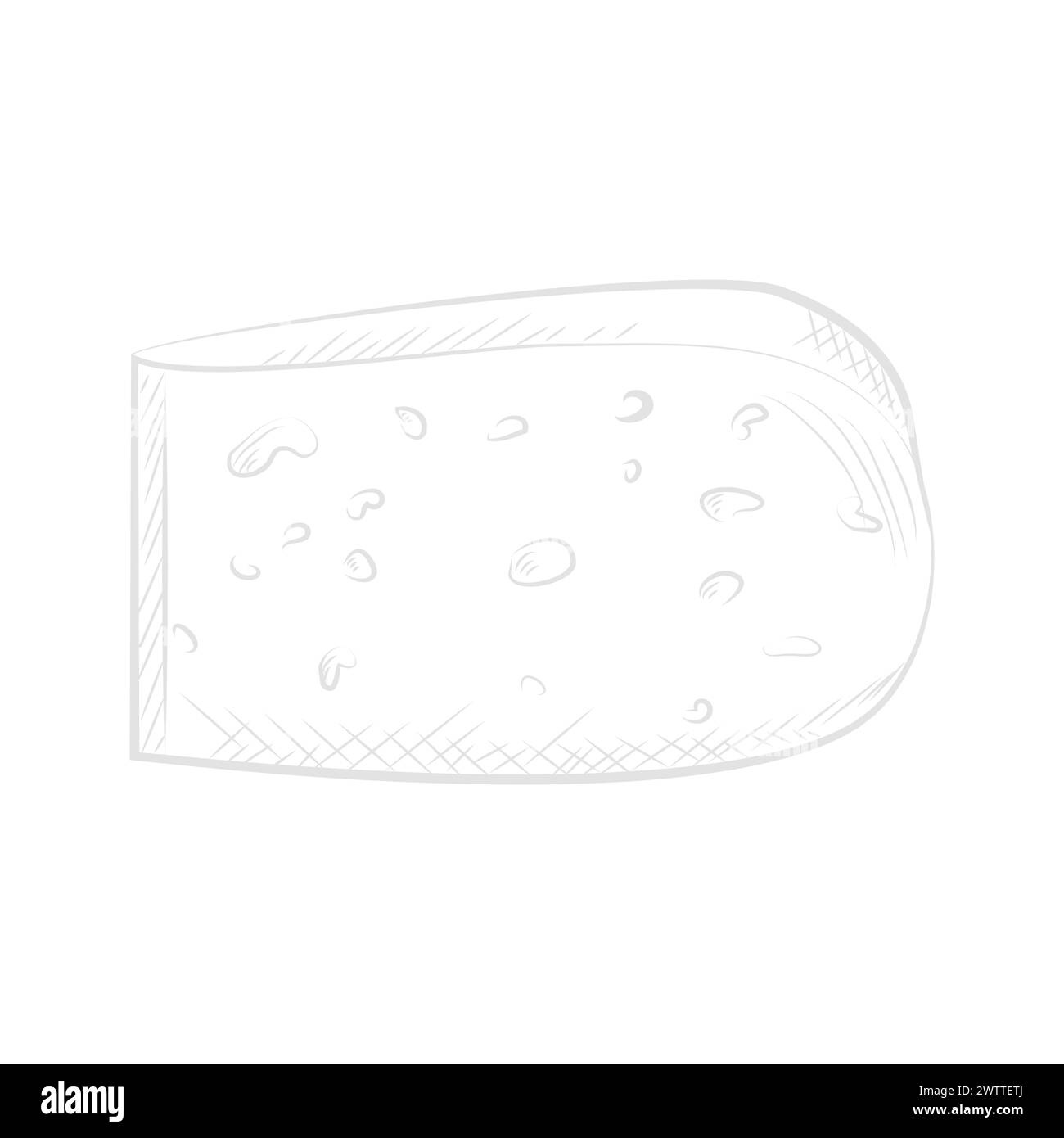 Montcabrer cheese, triangle chunk line sketch, dairy product store menu ...