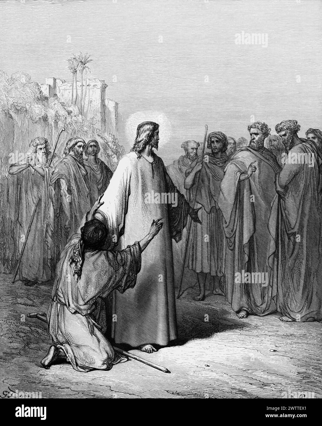 Jesus heals a man with leprosy hi-res stock photography and images - Alamy