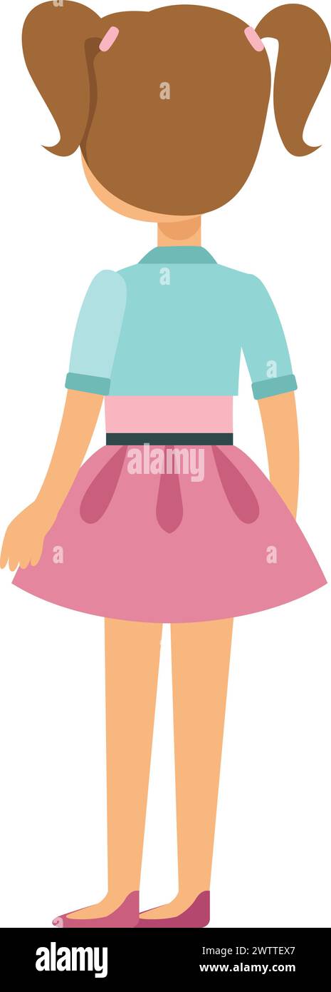 Girl rear view. Standing cartoon kid character Stock Vector Image & Art ...