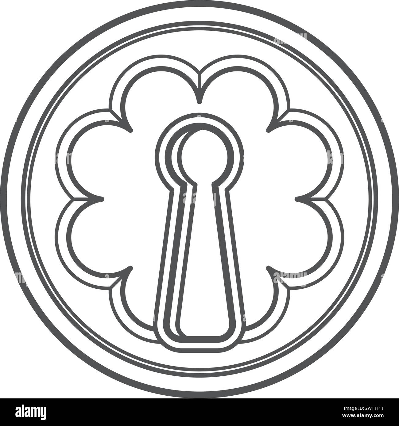 Ornate keyhole in retro style. Vintage door lock Stock Vector Image ...