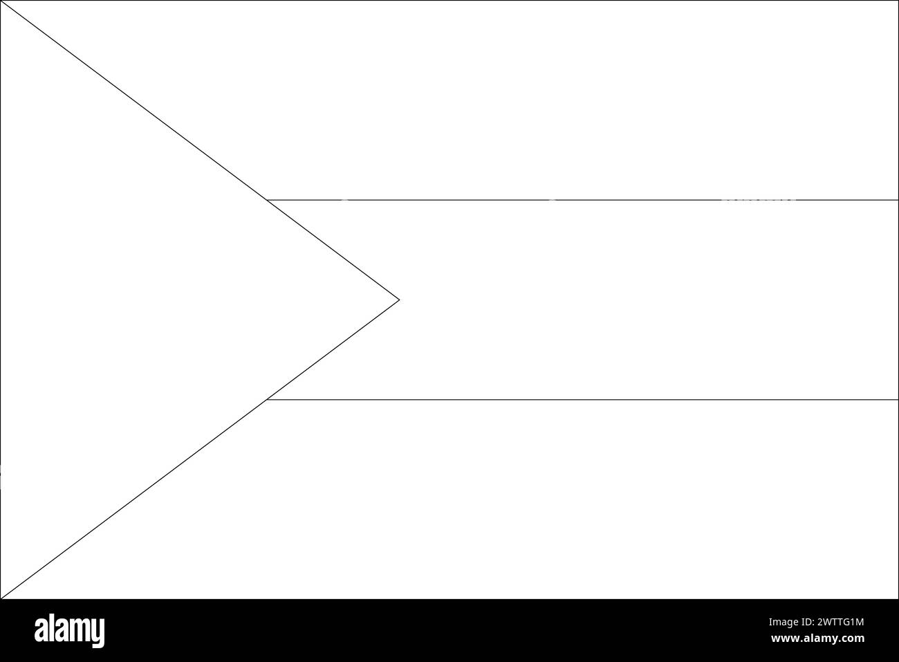 Palestine flag - thin black vector outline wireframe isolated on white ...