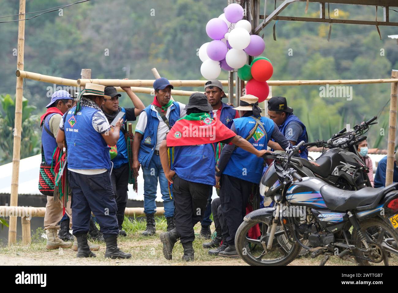 Members of the Indigenous Guard gather during the wake for Indigenous ...