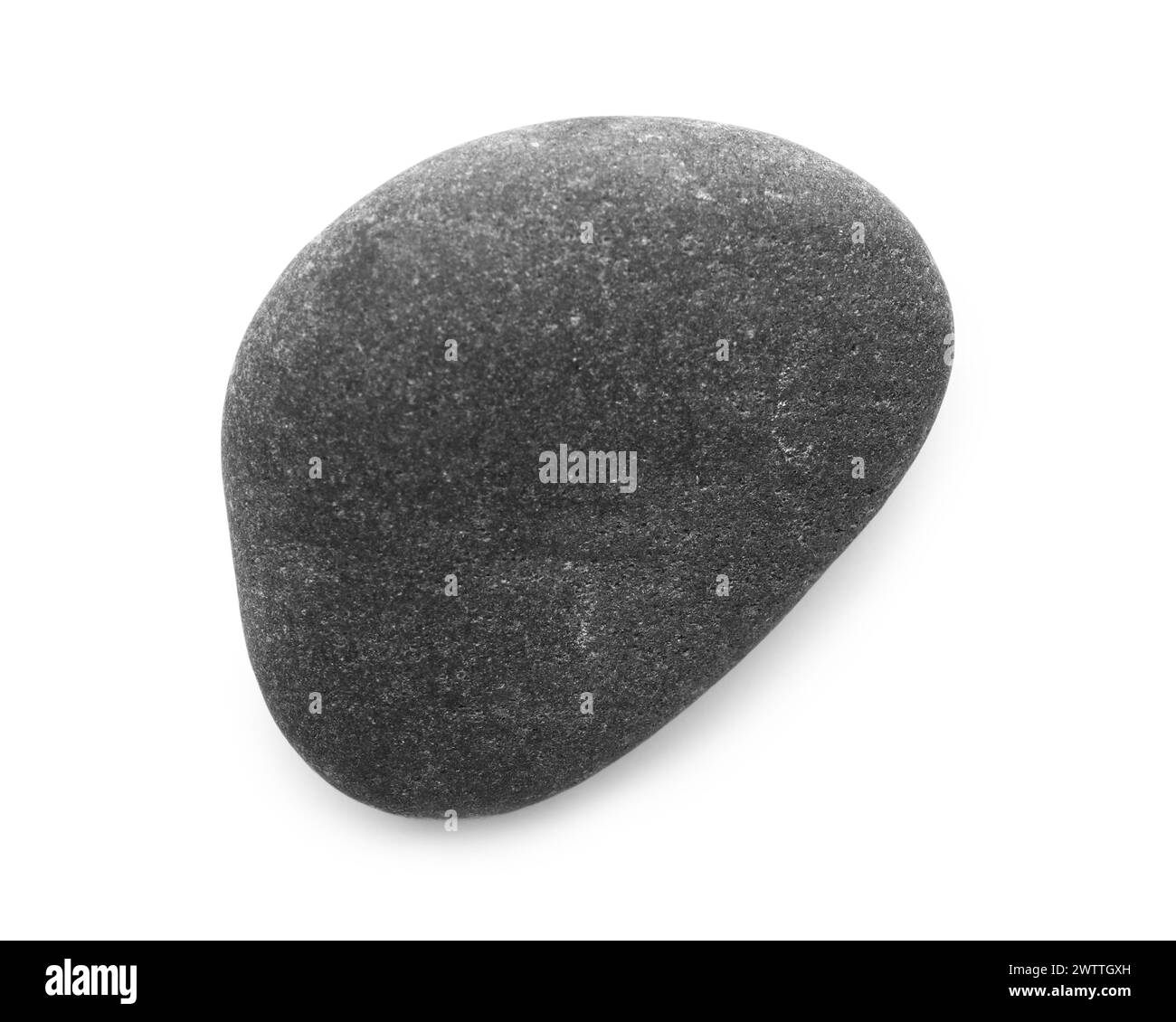One dark grey stone isolated on white, top view Stock Photo - Alamy