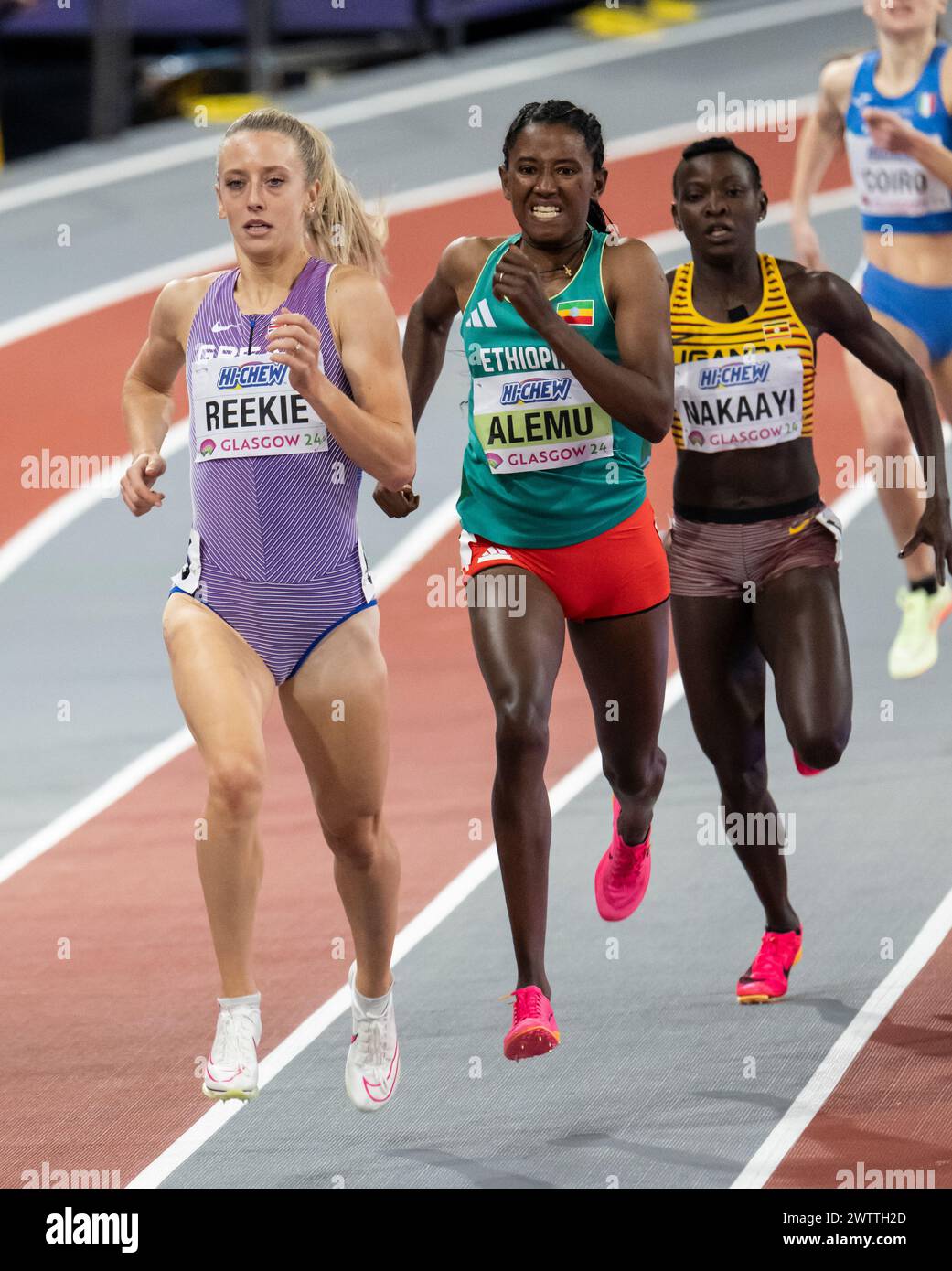 Jemma Reekie of Great Britain and Habitam Alemu of Ethiopia competing ...