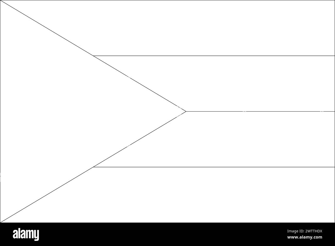 Comoros flag - thin black vector outline wireframe isolated on white ...