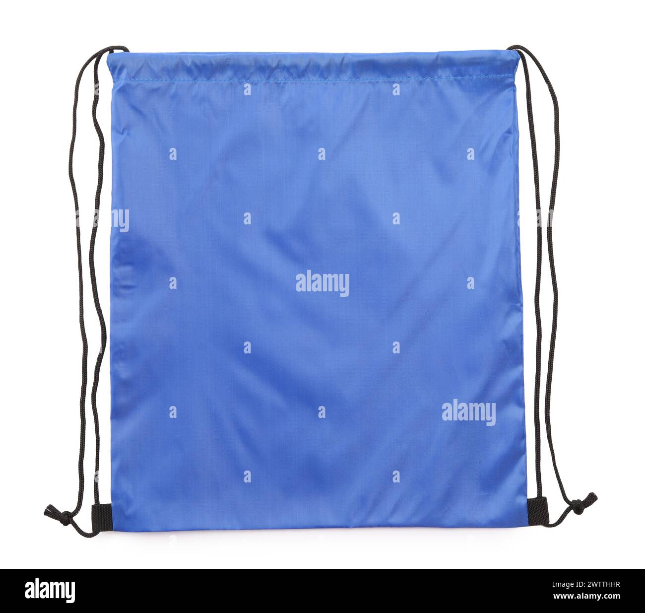 One blue drawstring bag isolated on white Stock Photo - Alamy