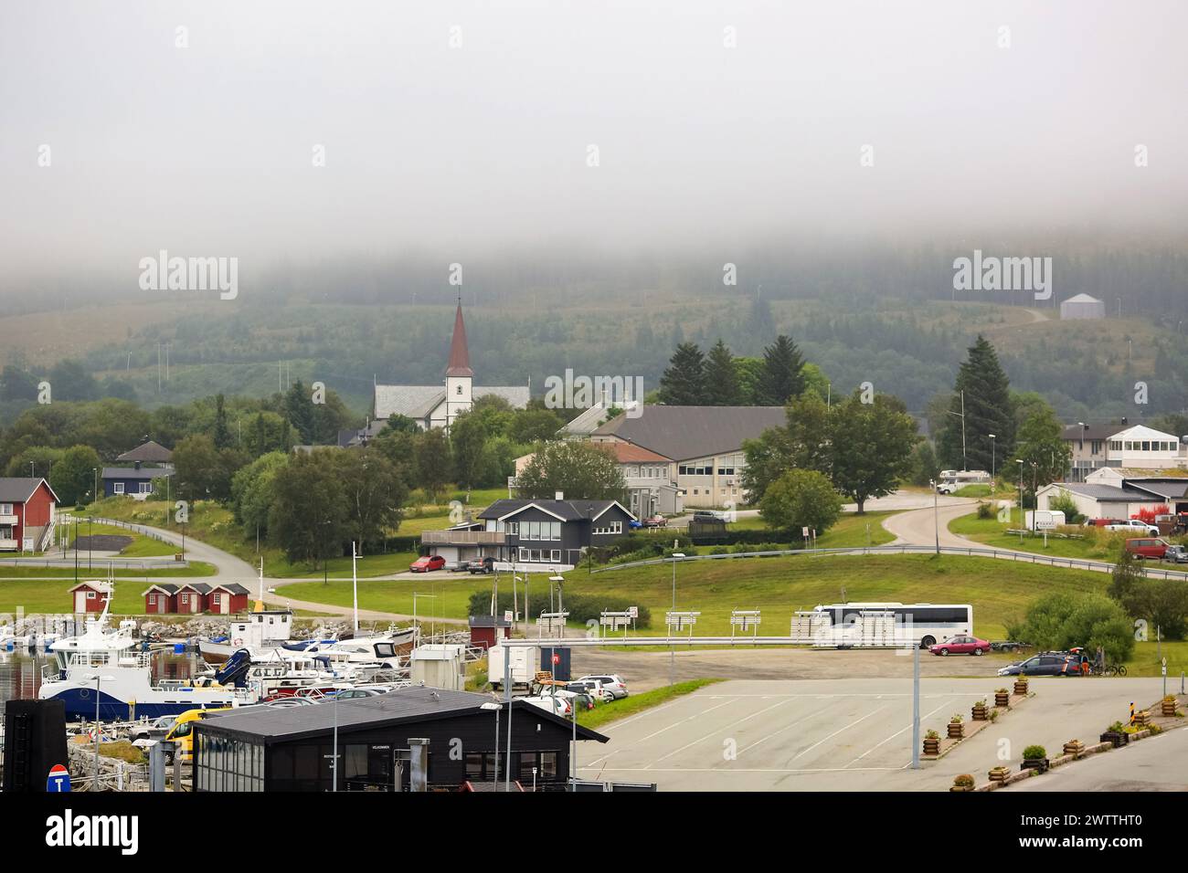 Nesna Norway 07 28 2023 View of the Norwegian village Nesna located in ...