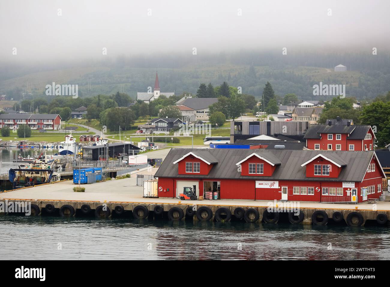 Nesna Norway 07 28 2023 View of the Norwegian village Nesna located in ...