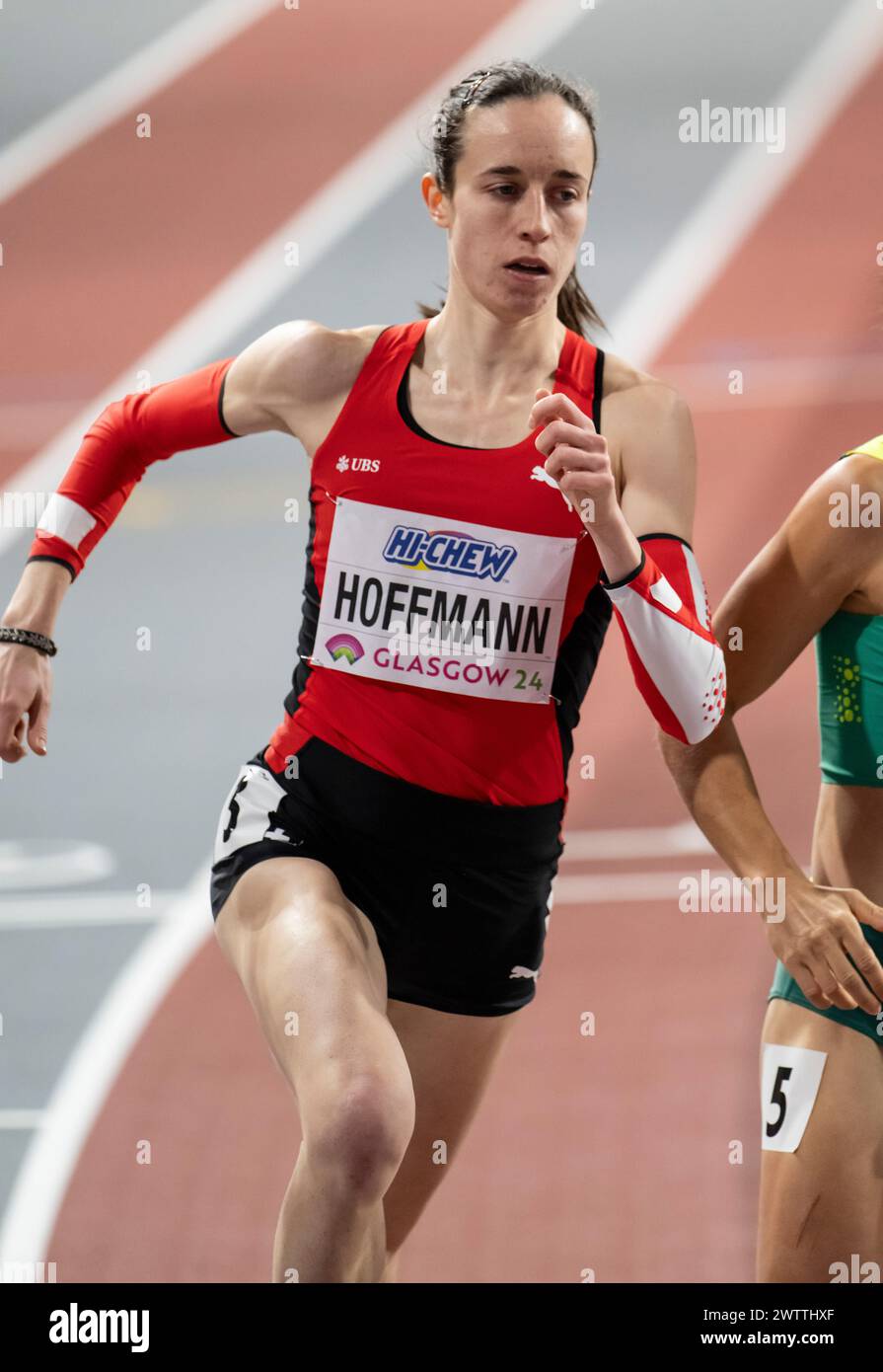 Lore Hoffmann of Switzerland competing in the women’s 800m heats at the ...