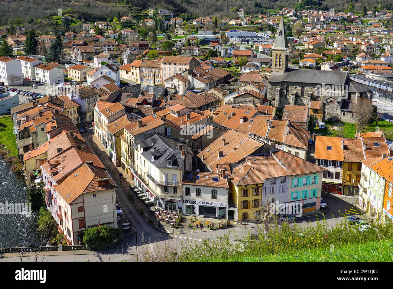 The Tarascon sur Ariege area of the French Pyrenees, Ariege, France ...