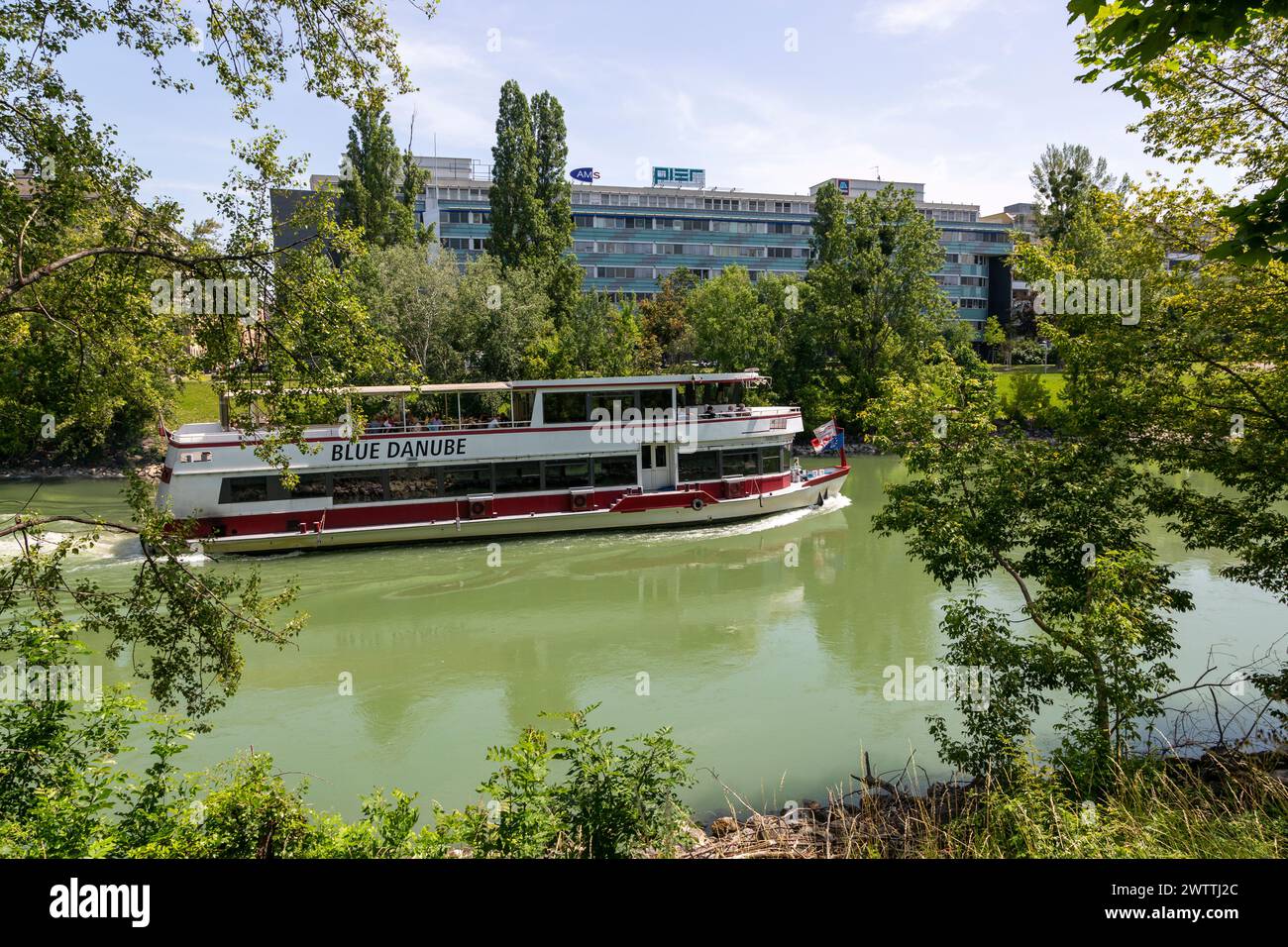 Vienna, Austria - June 21, 2023: Pleasure boat on the Donaukanal canal in Vienna Stock Photo - Alamy