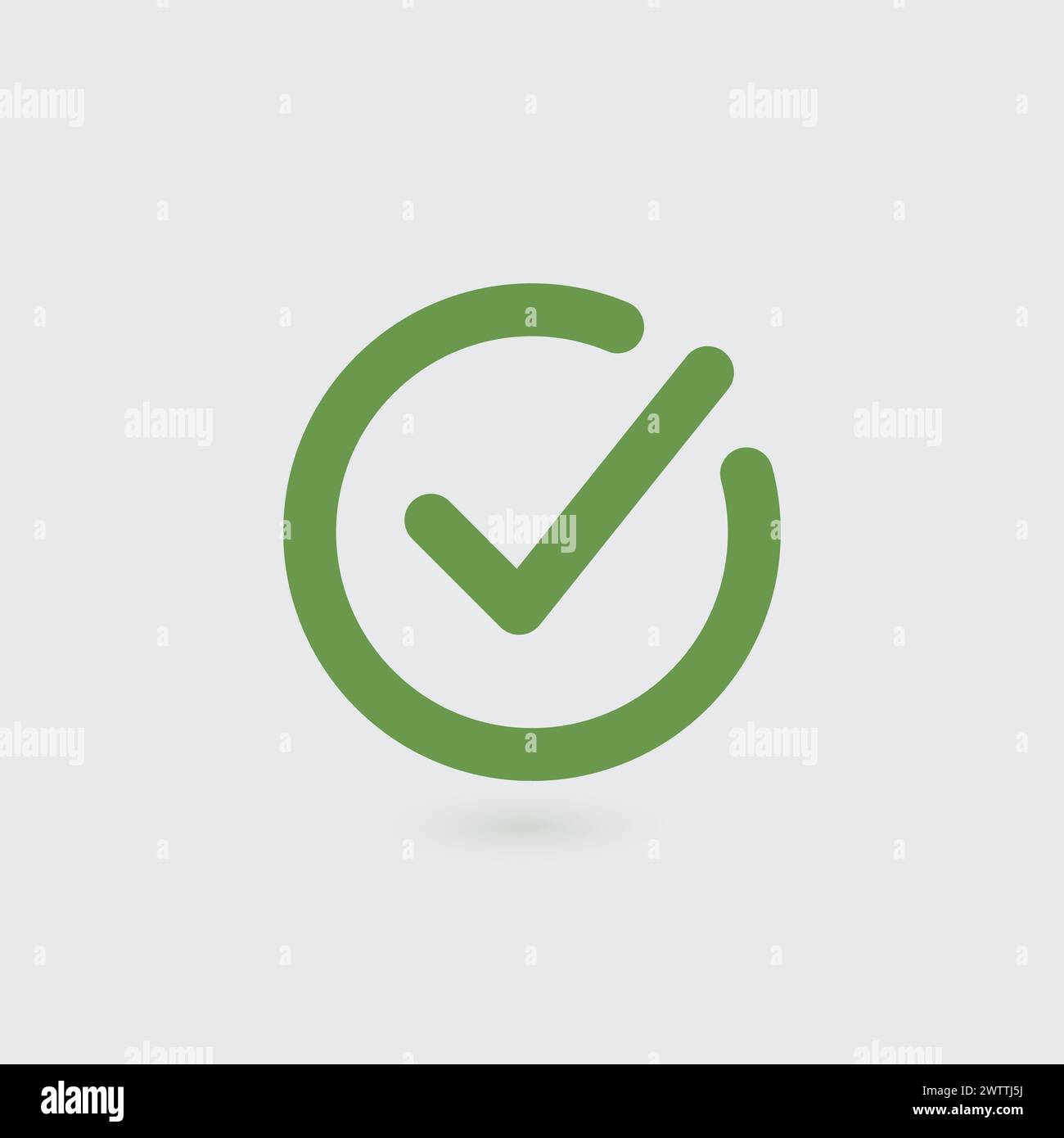 Green check mark icon in a circle. Tick symbol in green color, Stock ...