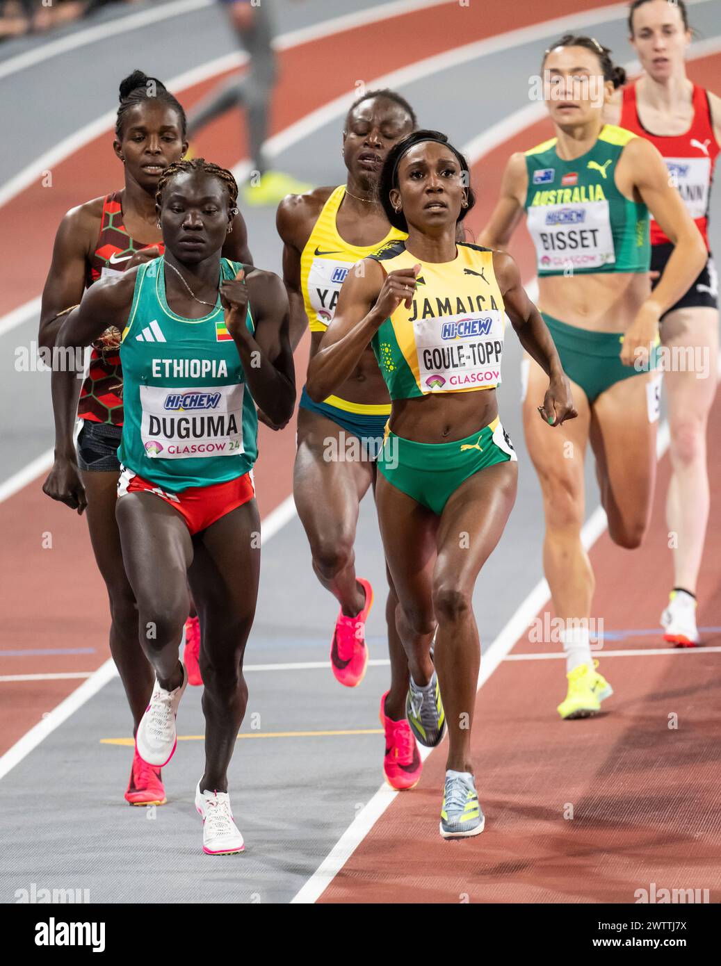 Tsige Duguma of Ethiopia and Natoya Goule-Toppin of Jamaica competing ...