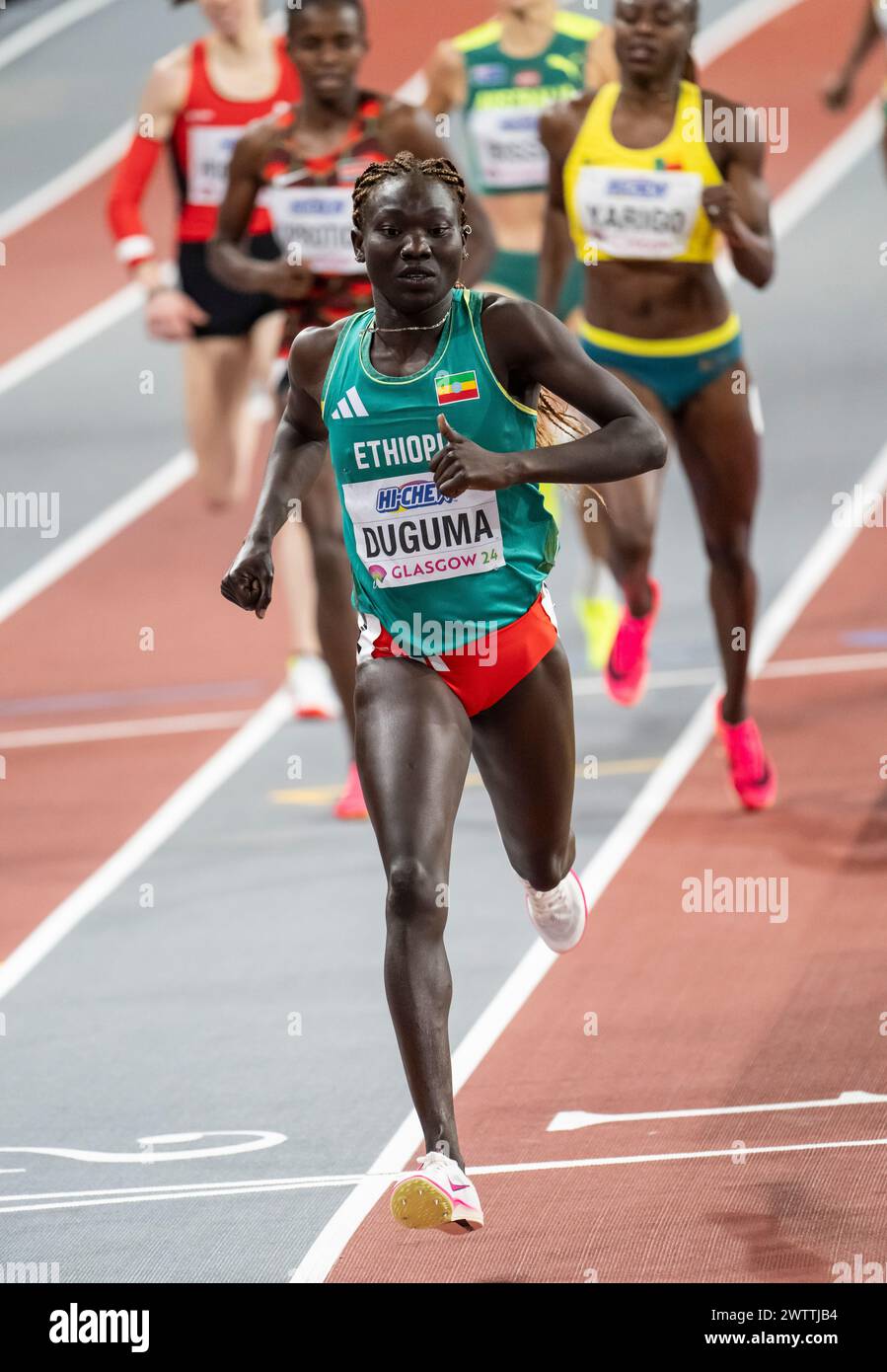 Tsige Duguma of Ethiopia competing in the women’s 800m heats at the ...